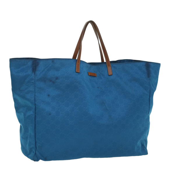 Gucci | Bags | Gucci Gg Canvas Tote Bag Blue 28698 Auth 56293 | Poshmark